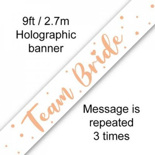 Team Bride Banner | Rose Gold & White — Party Planet