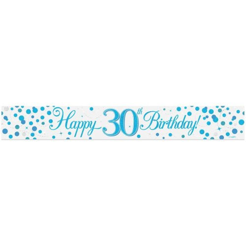 30th Birthday | Blue Sparkling Banner — Party Planet
